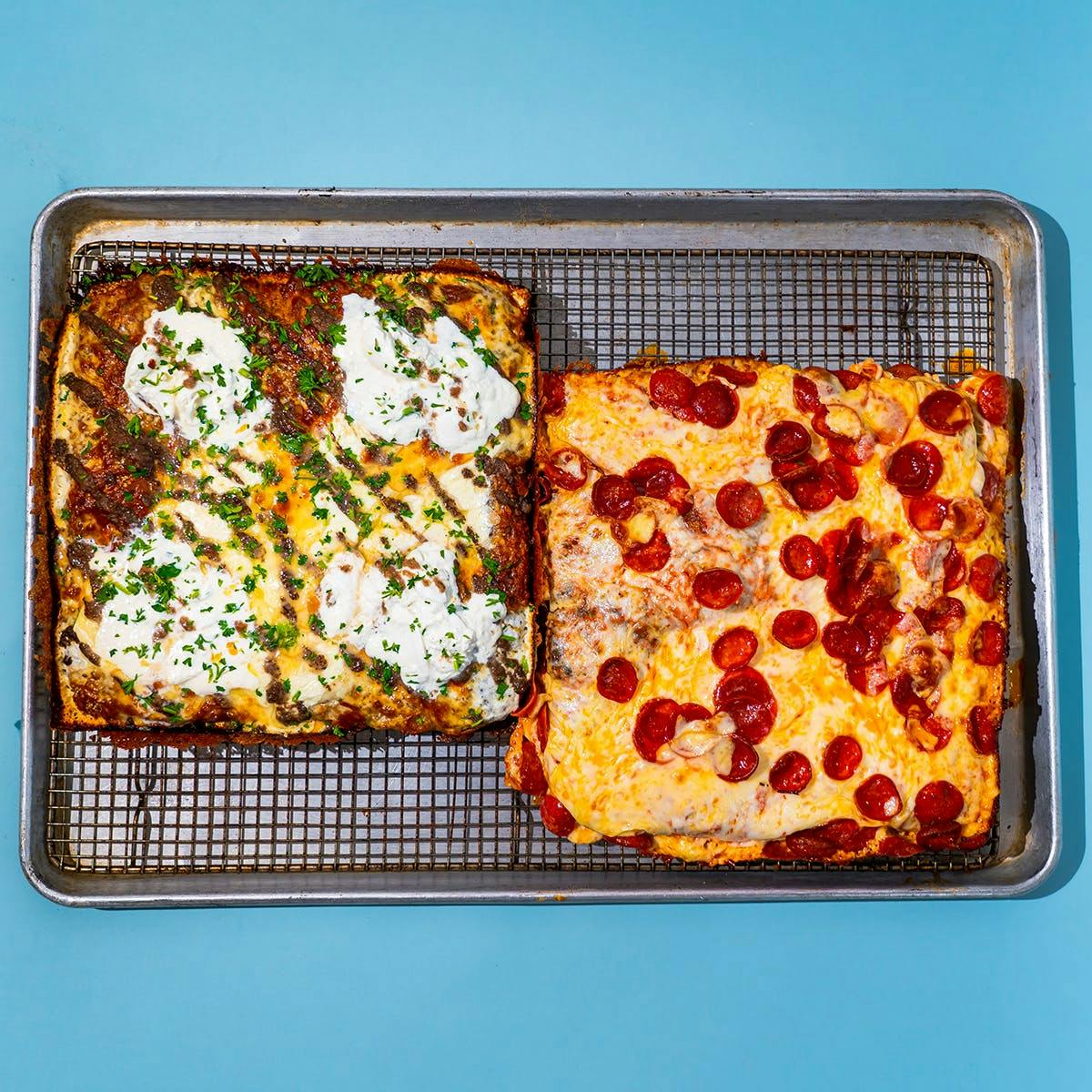 Square Pizza Sampler - 2 Pack by Tony Boloney's | Goldbelly