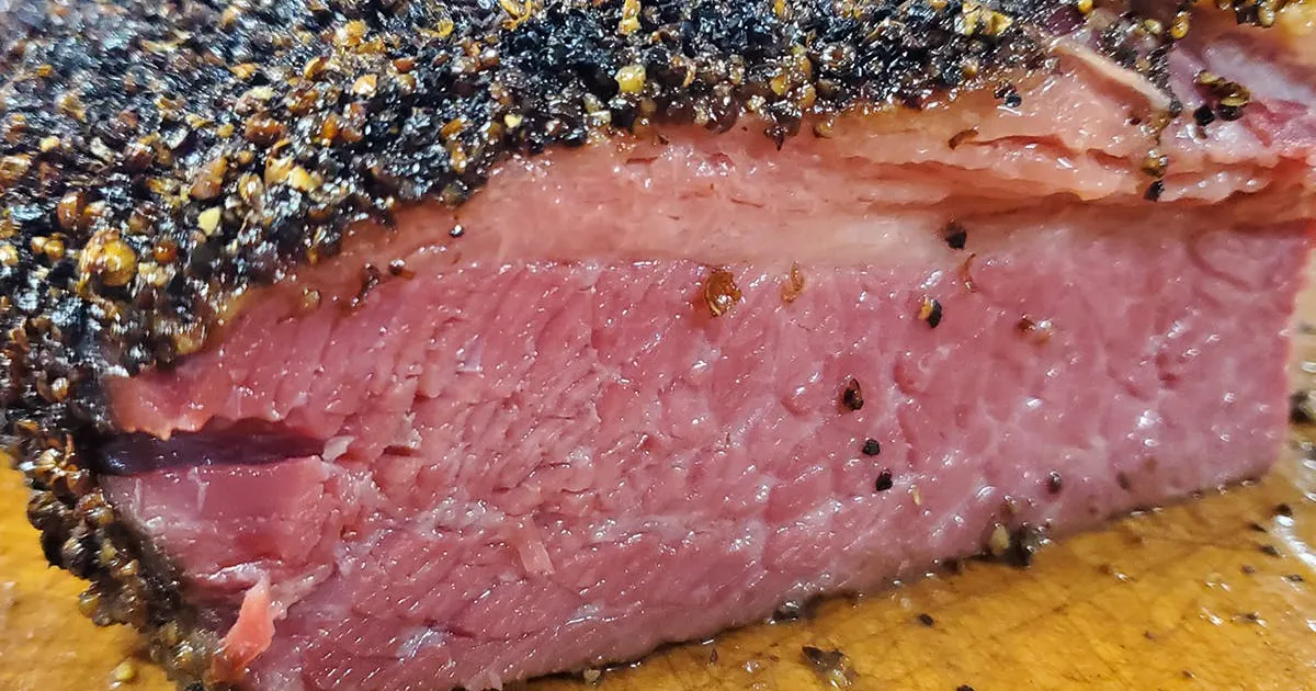 Whole Pastrami Brisket - 6 lbs. by Roegels Barbecue | Goldbelly