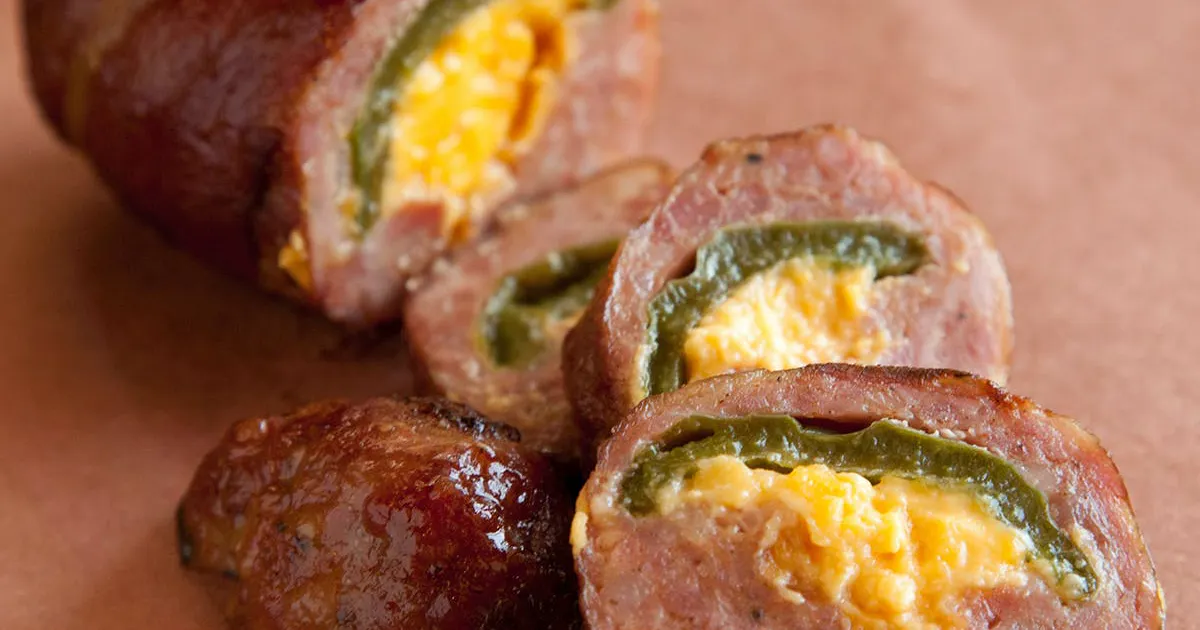 Bacon Wrapped Cheddar Jalapeño Sausage Slammers by Southside Market ...