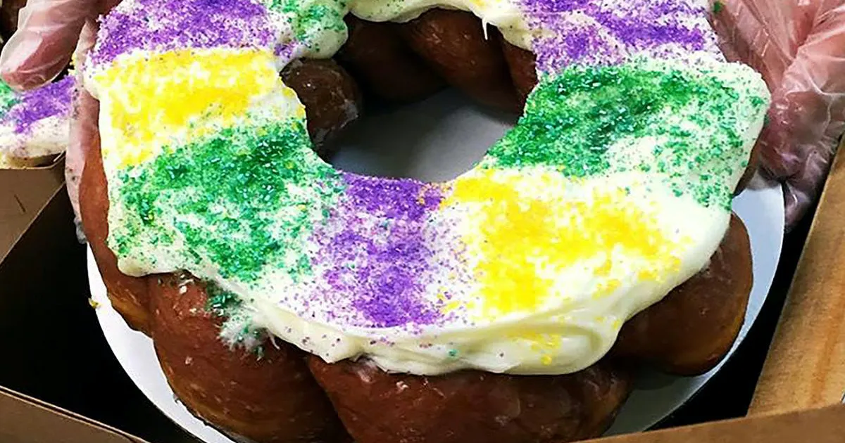 Giant Doughnut King Cake Kit by Dutch Monkey Doughnuts | Goldbelly