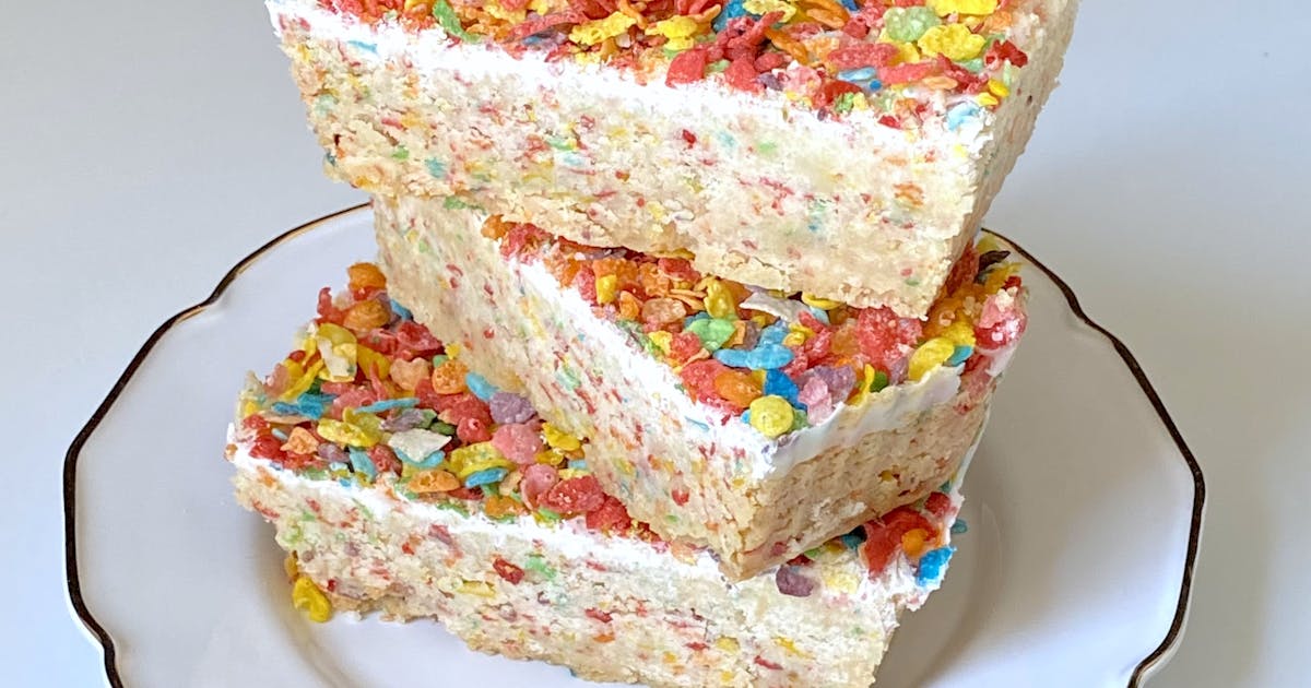 Fruity Pebbles Shortbread Tray by Shortbread Society | Goldbelly