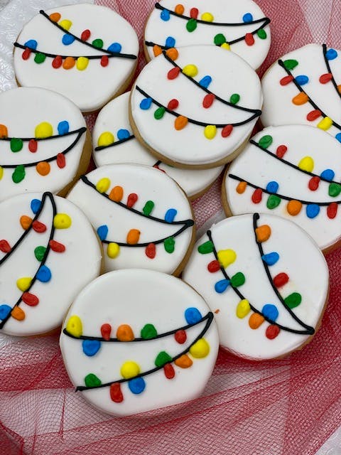 Iced Sugar Holiday Lights Cookie - 12 Pack by Elegant Desserts | Goldbelly