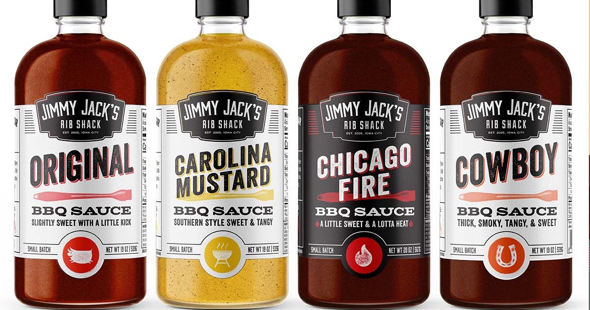 BBQ Sauce Sampler - 4 Pack by Jimmy Jack's Rib Shack | Goldbelly