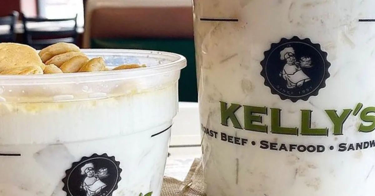 New England Clam Chowder - 4 Qts by Kelly's Roast Beef | Goldbelly
