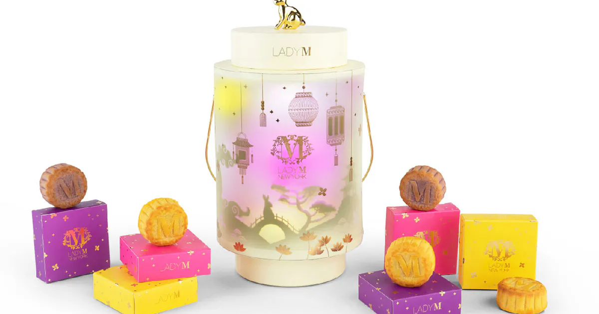 Glowing Lights Mooncake Gift Set by Lady M Confections | Goldbelly