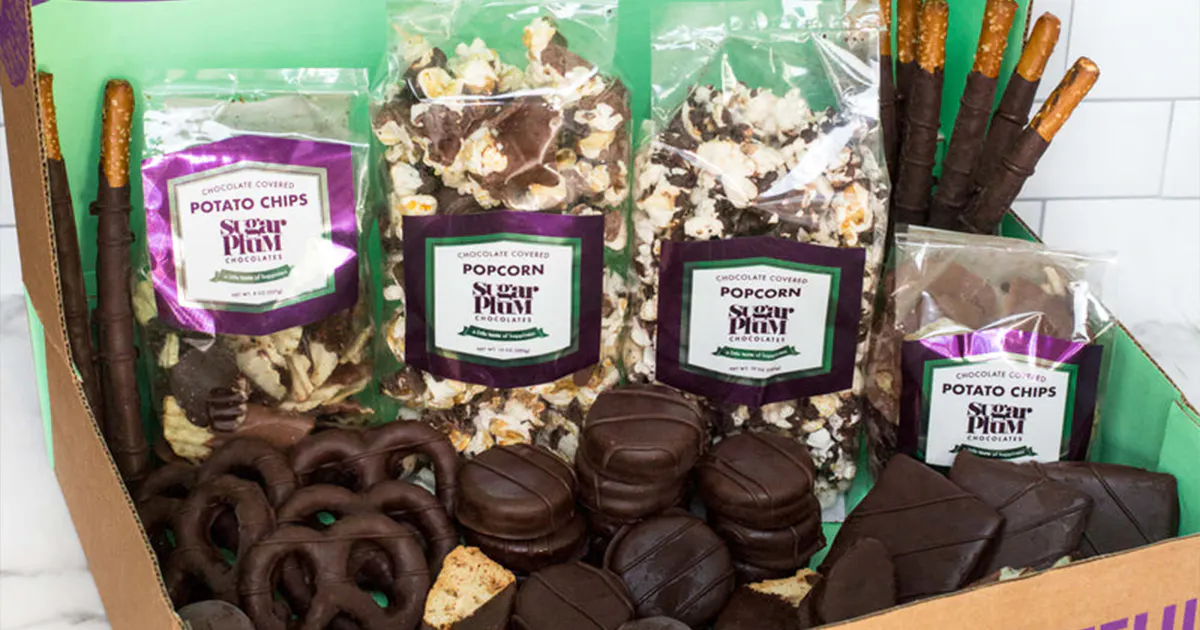 Double Decadence Dark Chocolate Remix Snack Box by Sugar Plum | Goldbelly