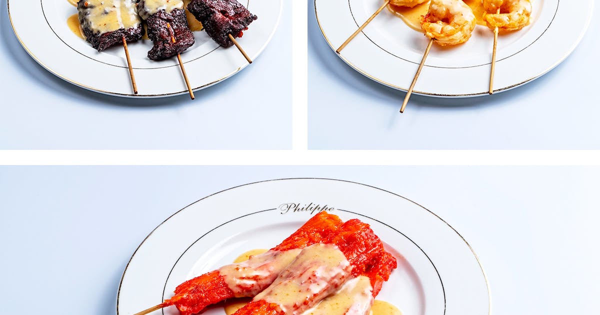 Beef + Chicken + Shrimp Satay Sampler - 12 Pack by Philippe Chow ...