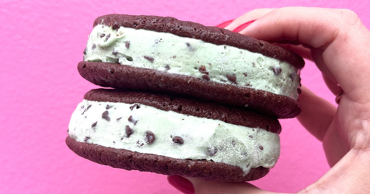 Mint Chip Cream'wich - 12 Pack by Cream'wich | Goldbelly