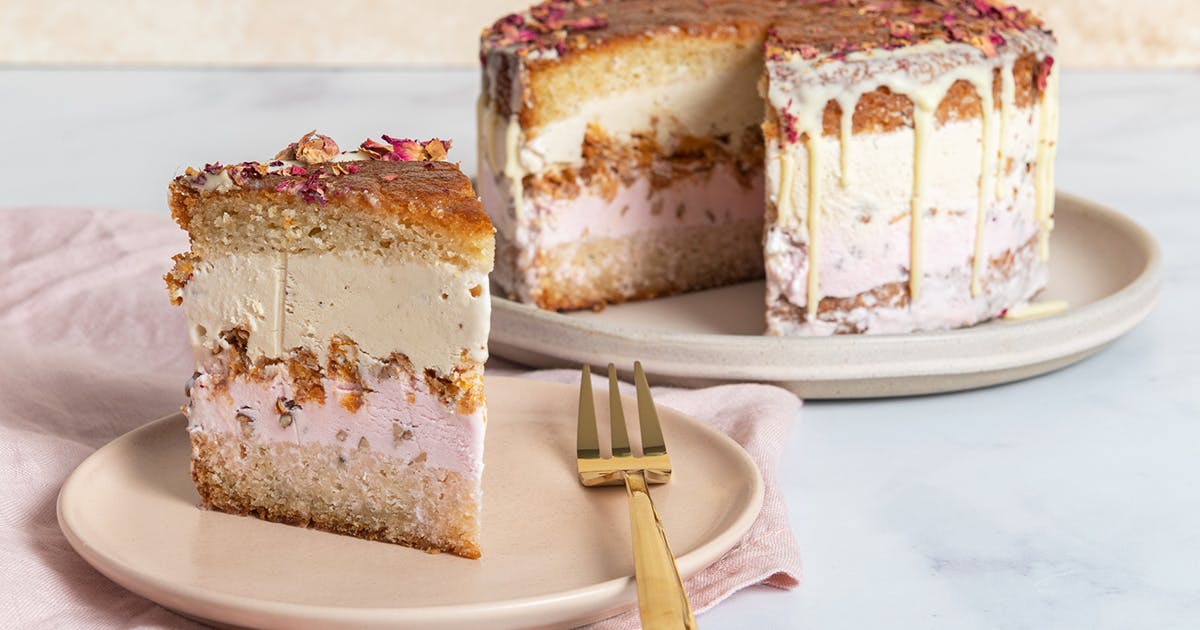 Cardamom Rose Ice Cream Cake by Malai Ice Cream | Goldbelly