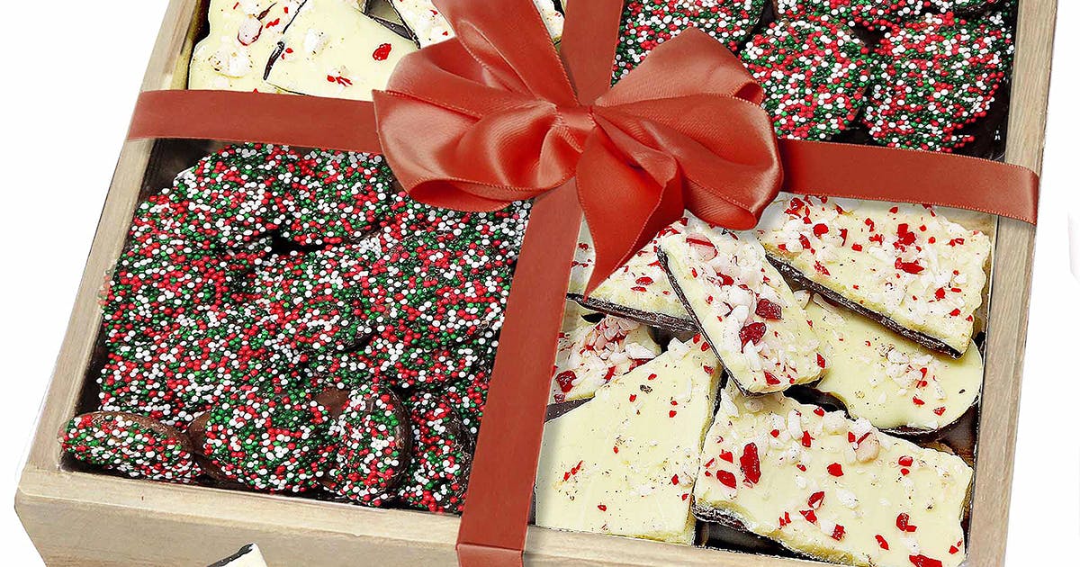 Holiday Belgian Chocolate Peppermint Bark + Nonpareil Gift Tray by The ...