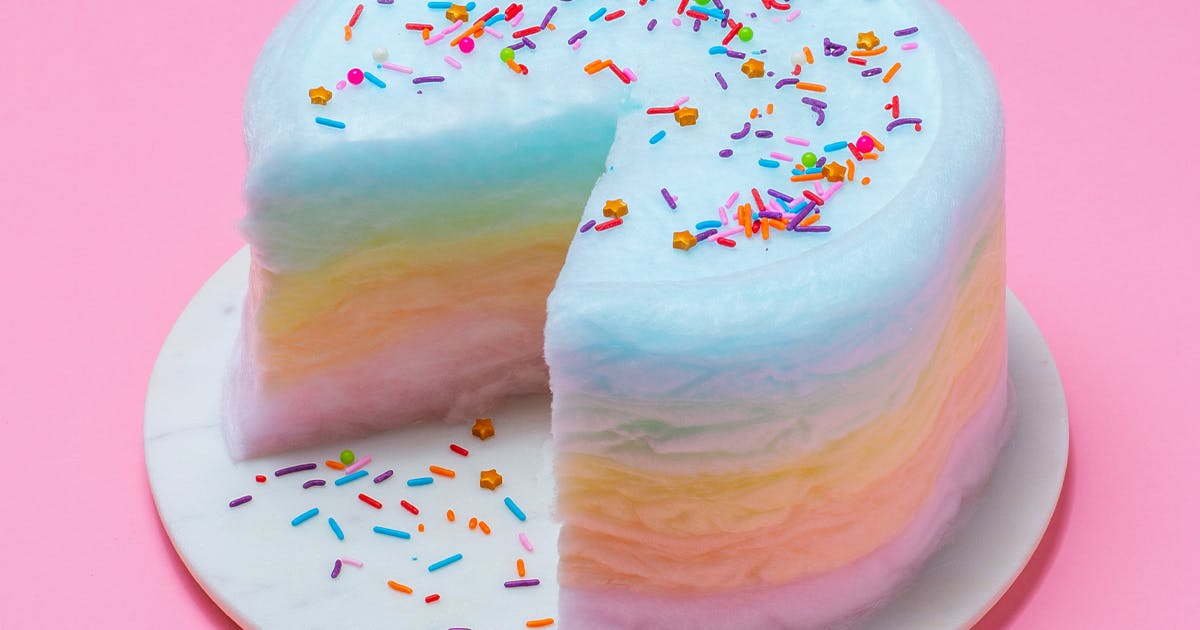 Upside Down Rainbow Cotton Candy Floof Cake by Floof Cotton Candy Cakes ...