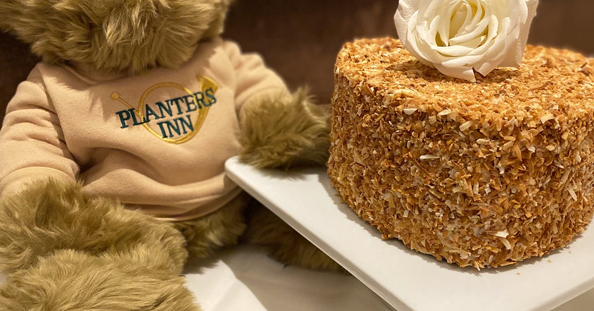 Cupid’s Coconut Decadence Cake + Teddy Bear by Peninsula Grill | Goldbelly