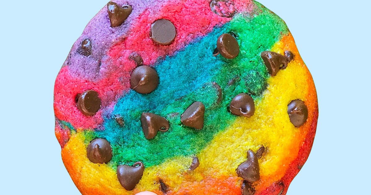 Rainbow Chocolate Chip Cookie Gift Tin by Baked in Color | Goldbelly
