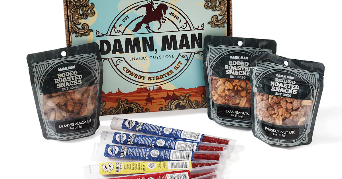 Damn Man "Cowboy Starter Kit" Nuts & Beef Box by Sugar Plum | Goldbelly