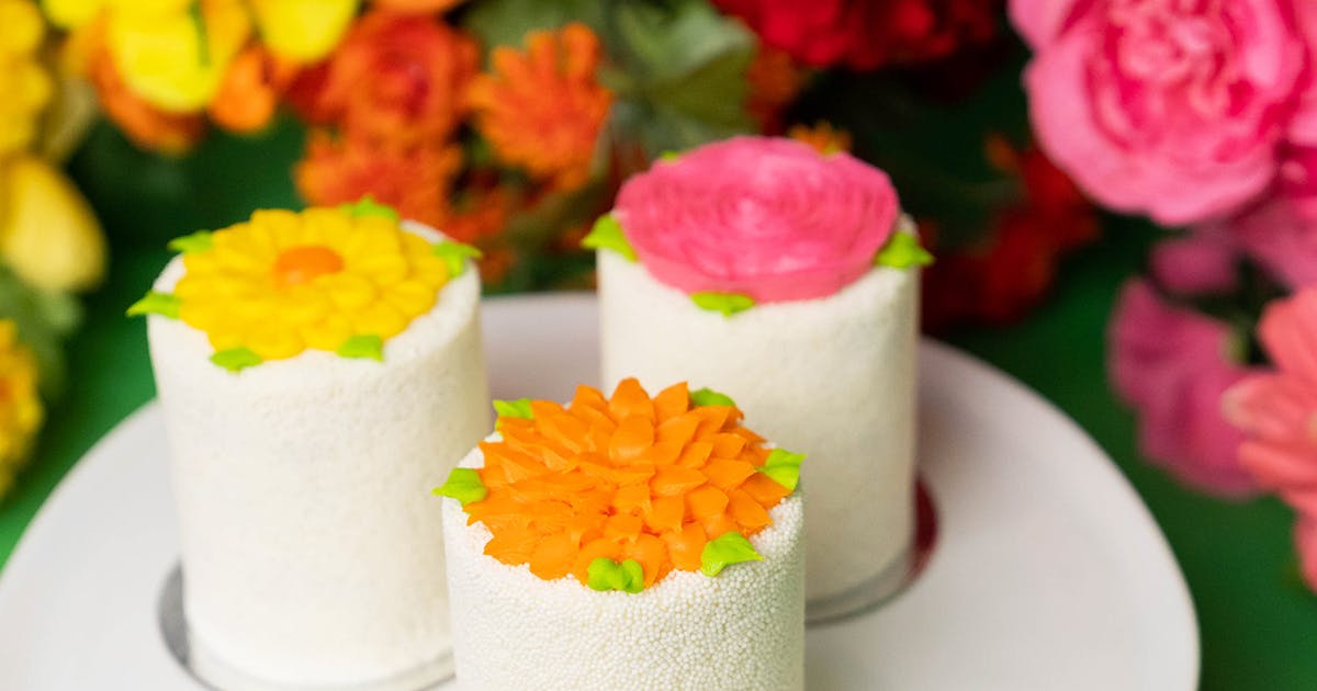 Mini Flower Explosion® Cakes - 3 Pack by Flour Shop | Goldbelly