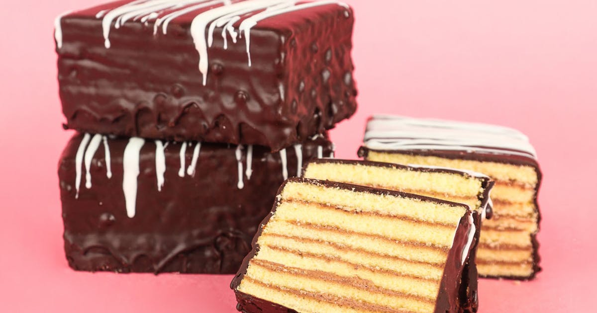 7-Layer Chocolate Coated Sponge Cake by Butterflake Bakery | Goldbelly