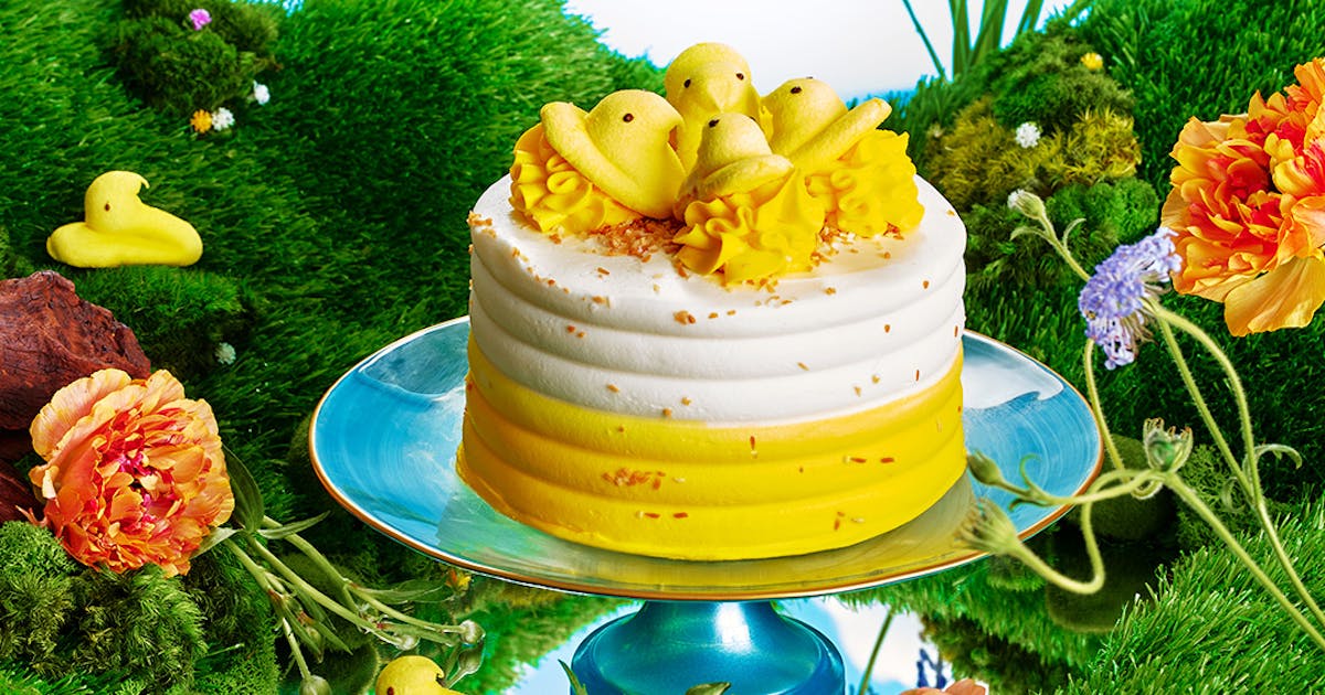 peeps easter garden cake