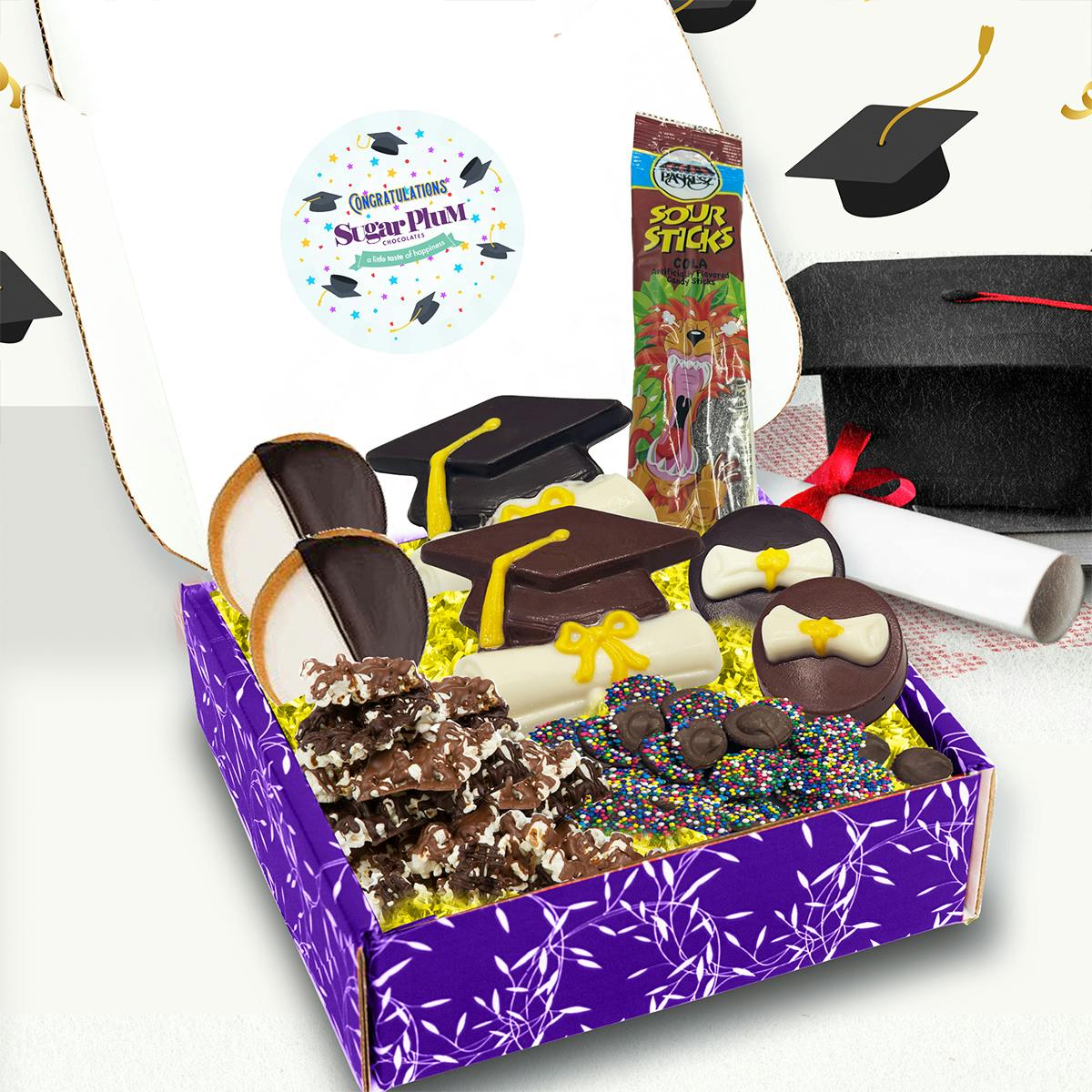 "Happy Graduation" Gift Box by Sugar Plum | Goldbelly