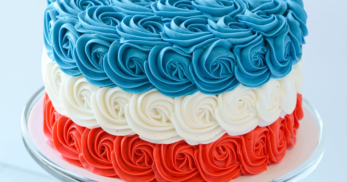 Red, White, & Blue Ombré Cake by Edgar's Bakery | Goldbelly