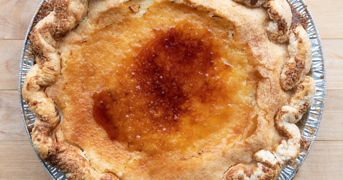 Signature Sugar Crème Brûlée Pie by Pots & Pans Pie Company | Goldbelly
