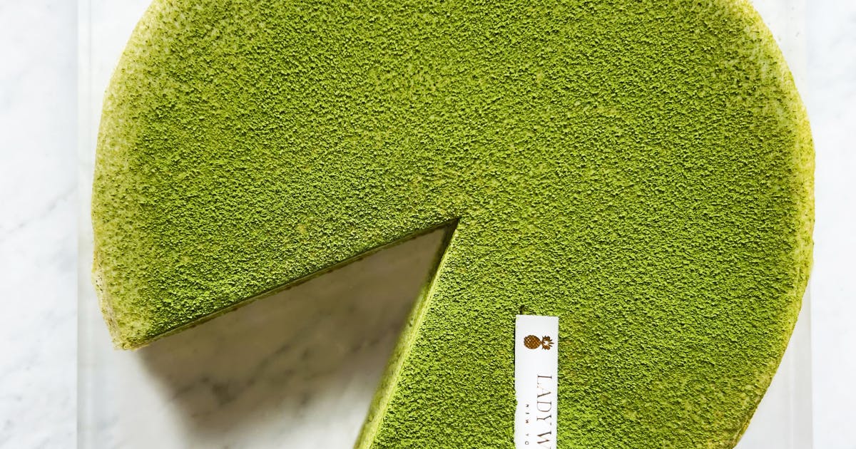 Pandan Matcha Mille Crêpe Cake by Lady Wong Patisserie | Goldbelly