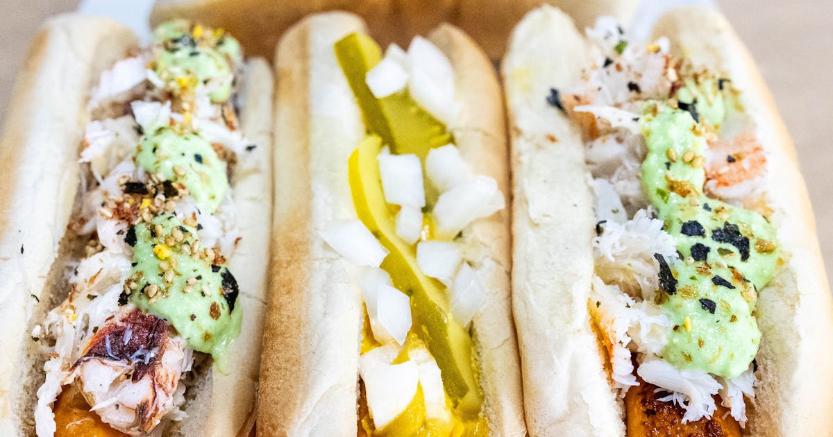 Salmon Hot Dogs, Arctic, 4 Pack by Pike Place Fish Market | Goldbelly