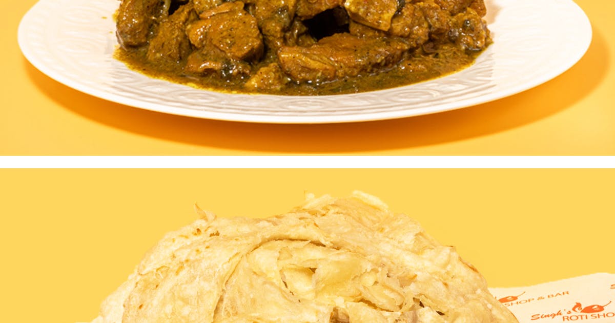 Curry Goat + Roti for 4 by Singh’s Roti Shop | Goldbelly