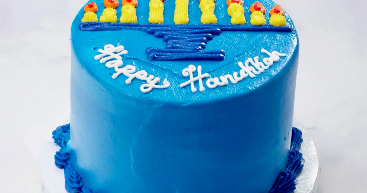 "Menorah Magic" Hanukkah Light Cake by Misha's Cupcakes | Goldbelly
