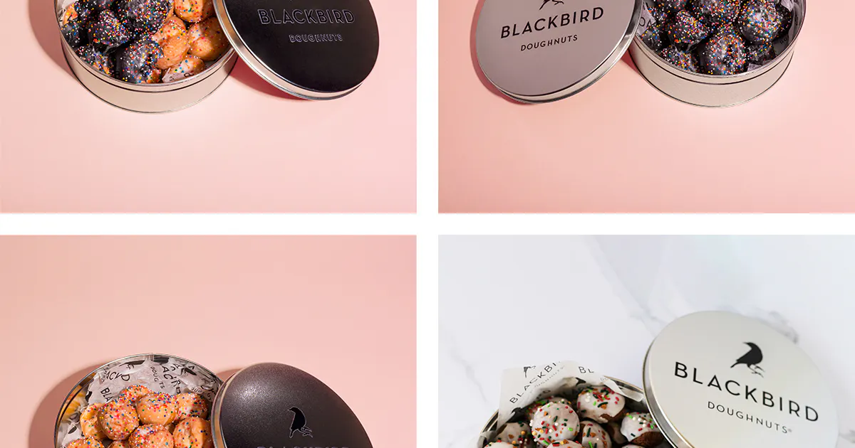 Mini Doughnut Gift Tin - Choose Your Own by Blackbird Doughnuts | Goldbelly