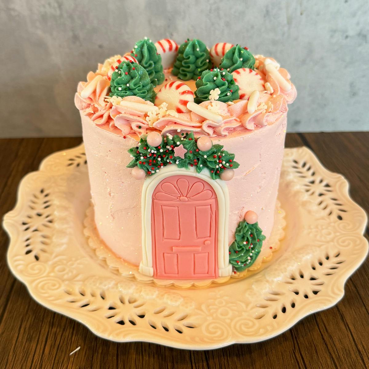 "Christmas at Nadia's" Peppermint Hot Cocoa Cake by Nadia Cakes | Goldbelly