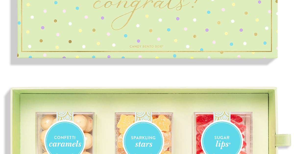 "Congrats" Candy Gift Box - 3 Pack by Sugarfina | Goldbelly