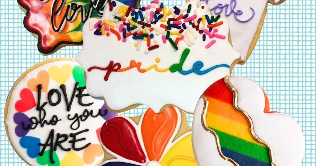 Pride Decorated Butter Cookies by Dessert Gallery | Goldbelly