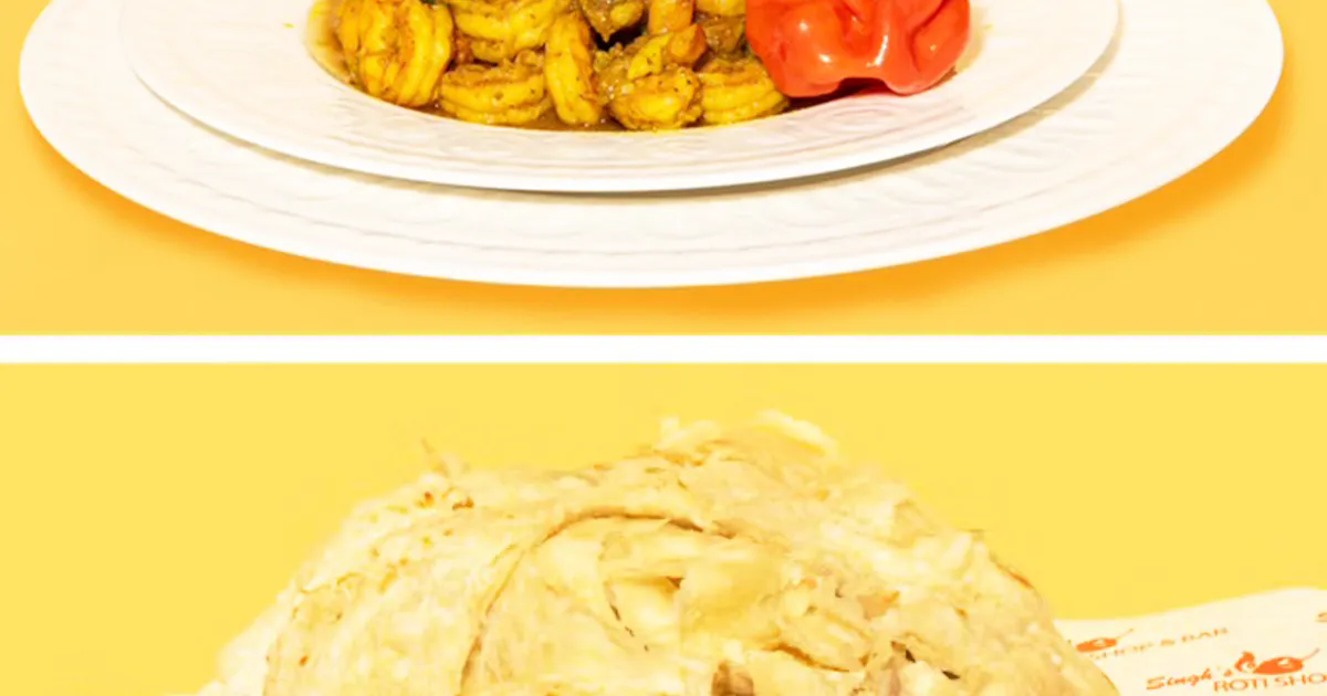 Curry Shrimp + Roti for 4 by Singh’s Roti Shop | Goldbelly