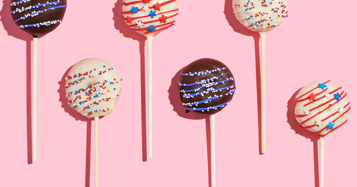 July 4th Doughnut Cake Pops - 6 Pack by Blackbird Doughnuts | Goldbelly