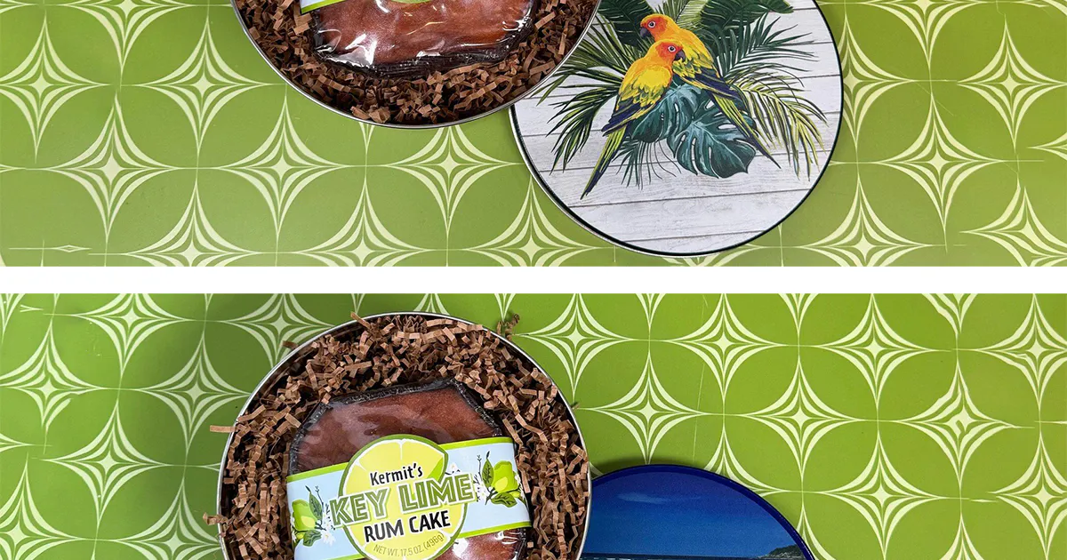 Key Lime Rum Cake Gift Tin by Kermit's Key Lime Shop | Goldbelly