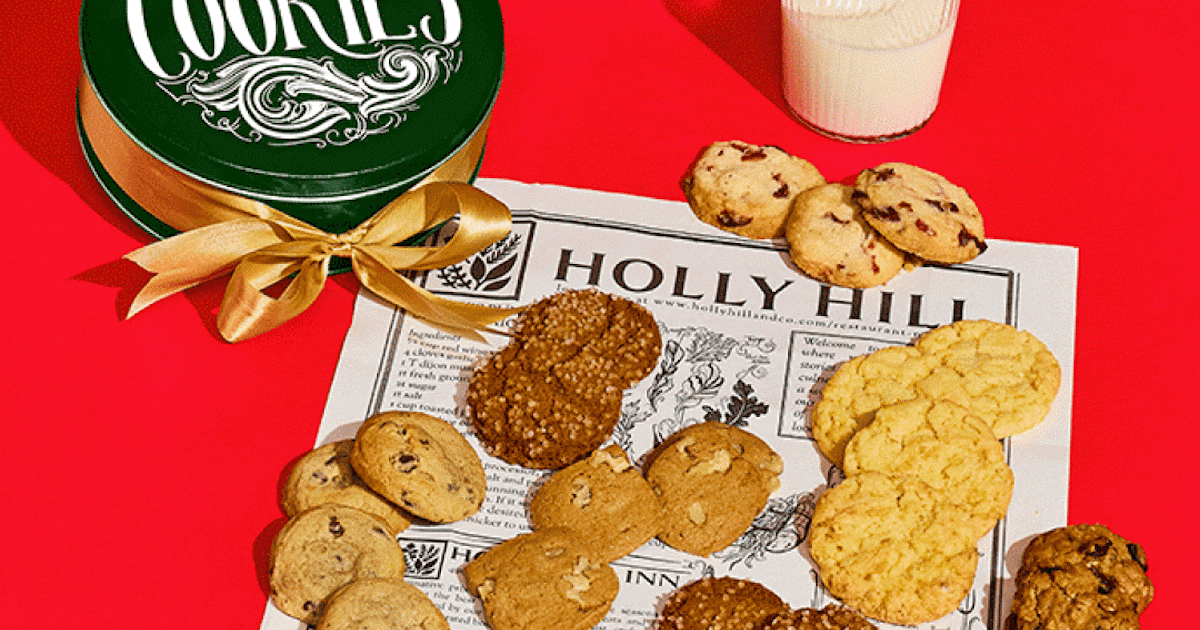 Holiday Cookie Sampler Gift Tin by Holly Hill | Goldbelly