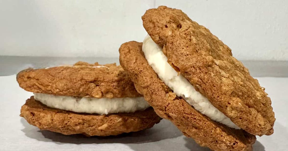 Gluten Free Oatmeal Cream Pies - 12 Pack by Ocean House Bakery | Goldbelly