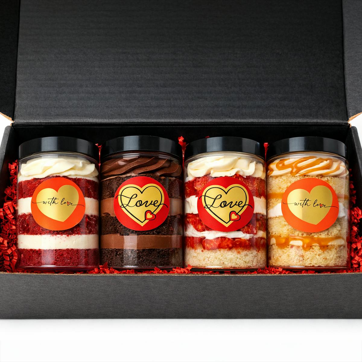 Valentine's Day "Love" Cupcake Jar Sampler - 4 Pack by Brooklyn Cupcake ...