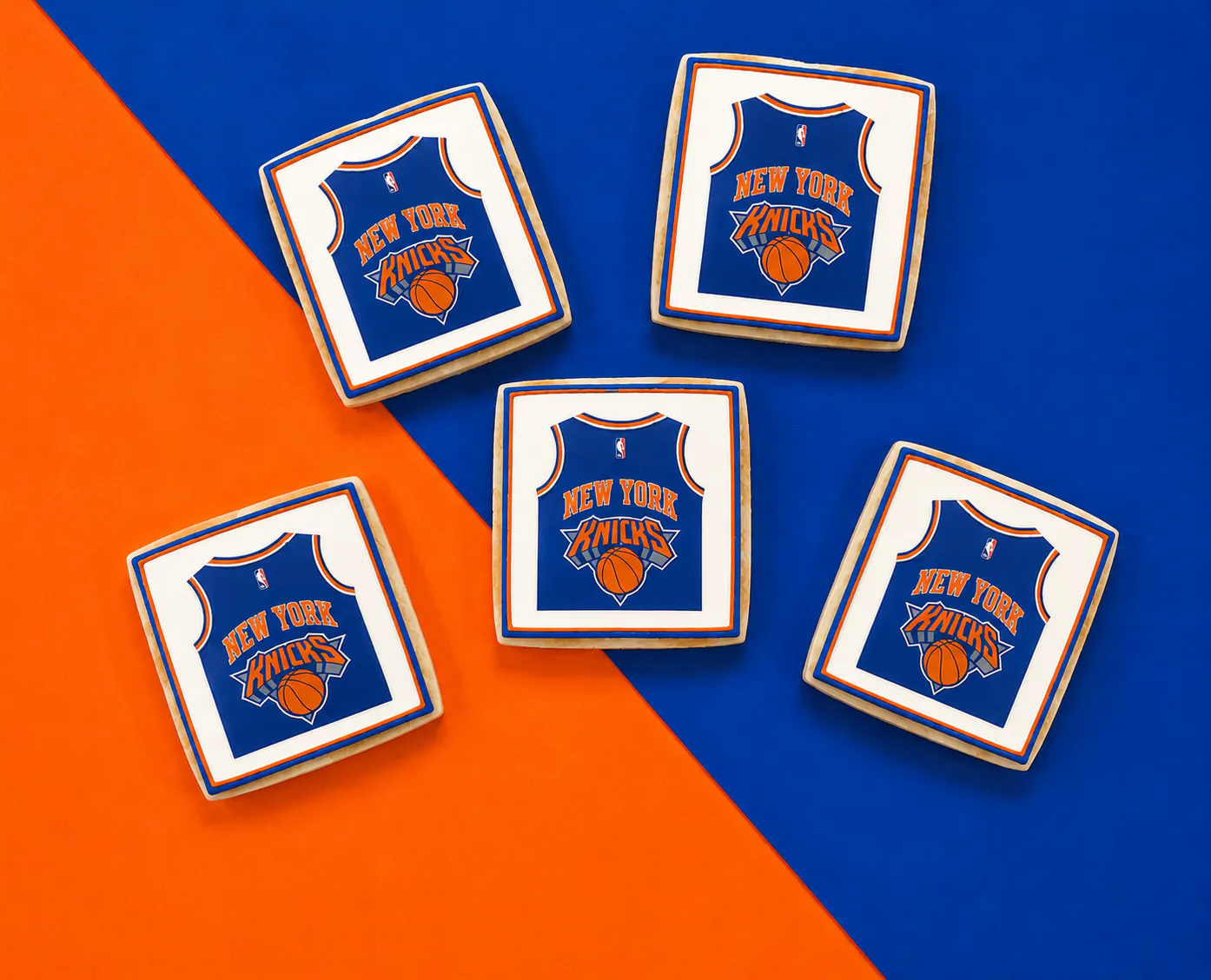 Starting Five New York Jersey Cookies by Sweet E's Bake Shop | Goldbelly