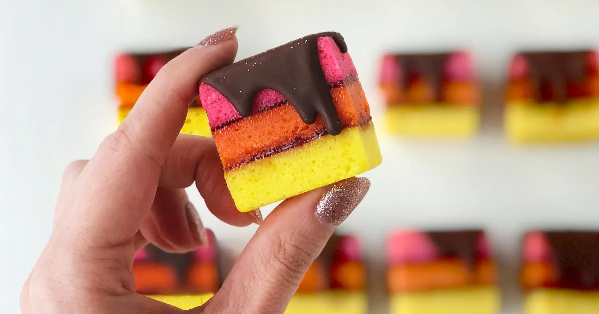 Rainbow Cookies Raspberry Filling - 20 Pack by Zola Bakes | Goldbelly