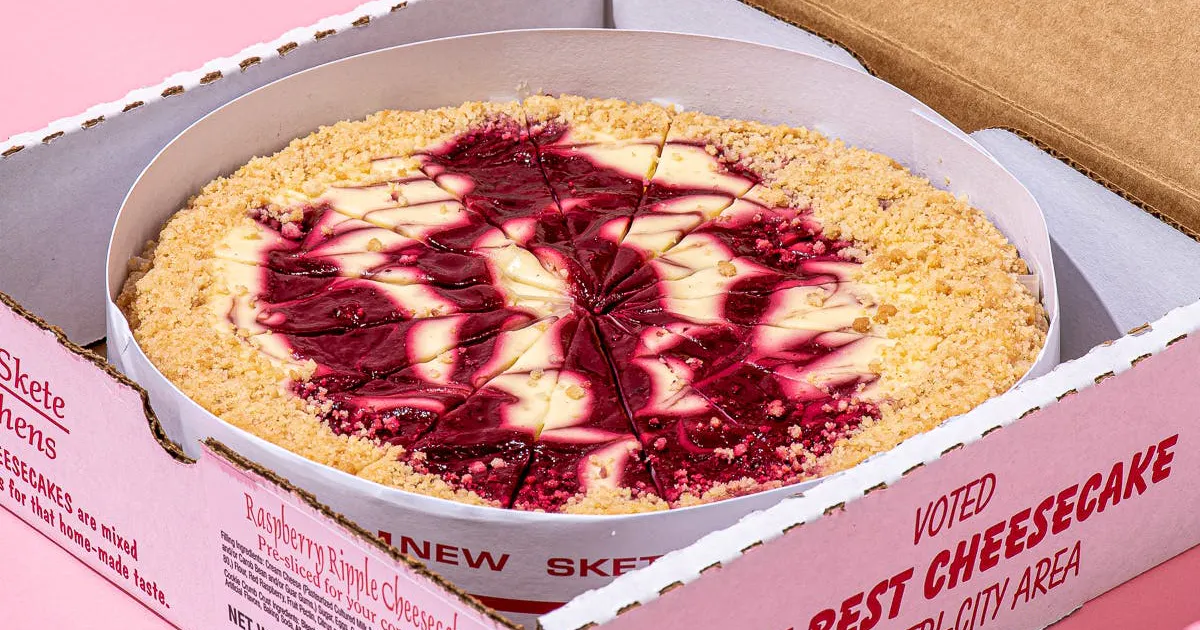 Raspberry Ripple Cheesecake - 9" by The Nuns of New Skete | Goldbelly